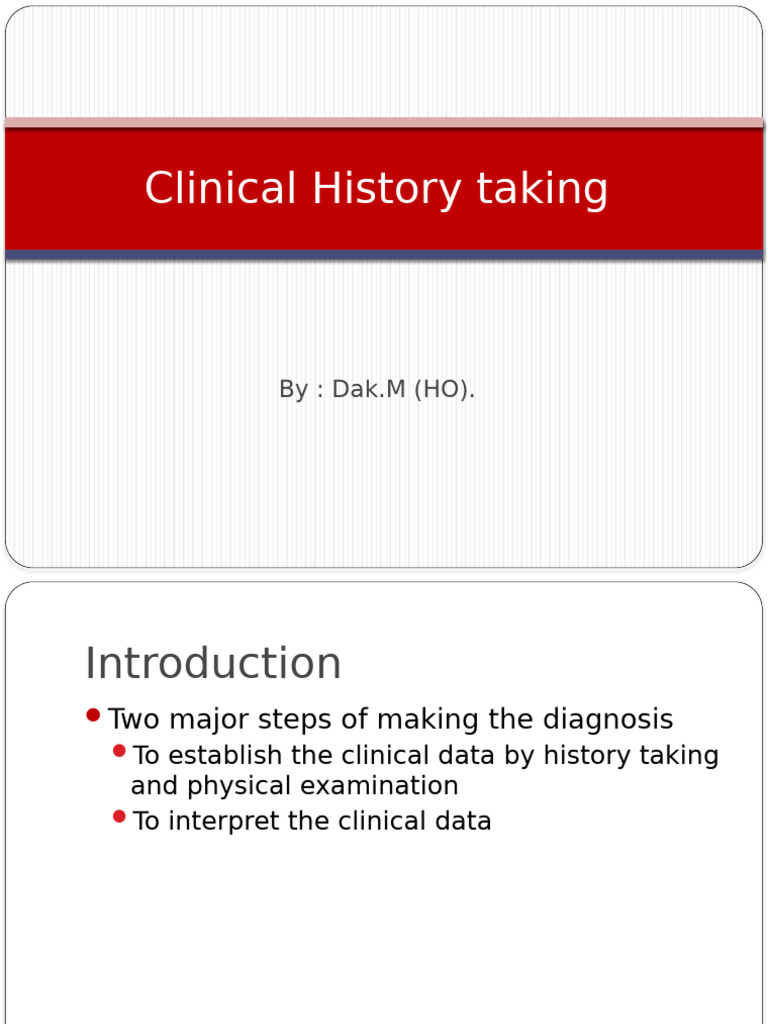 Clinical History Taking Essentials | PDF | Medical Diagnosis | Physical ...