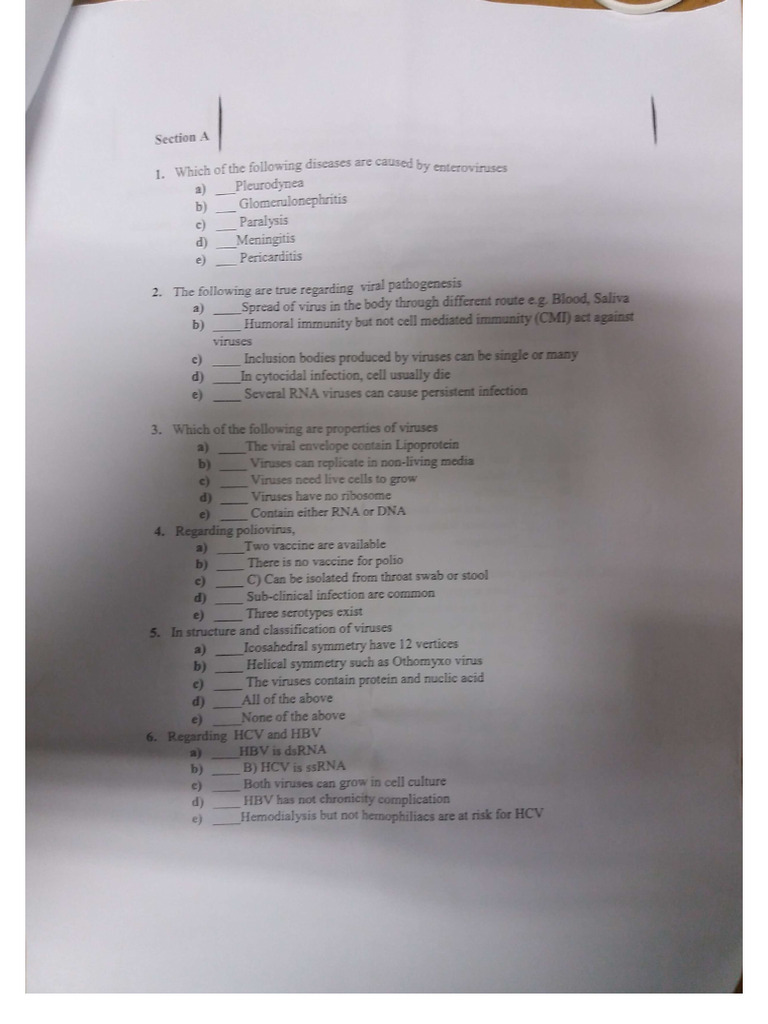 Microbiology Viology Deferred Test | PDF