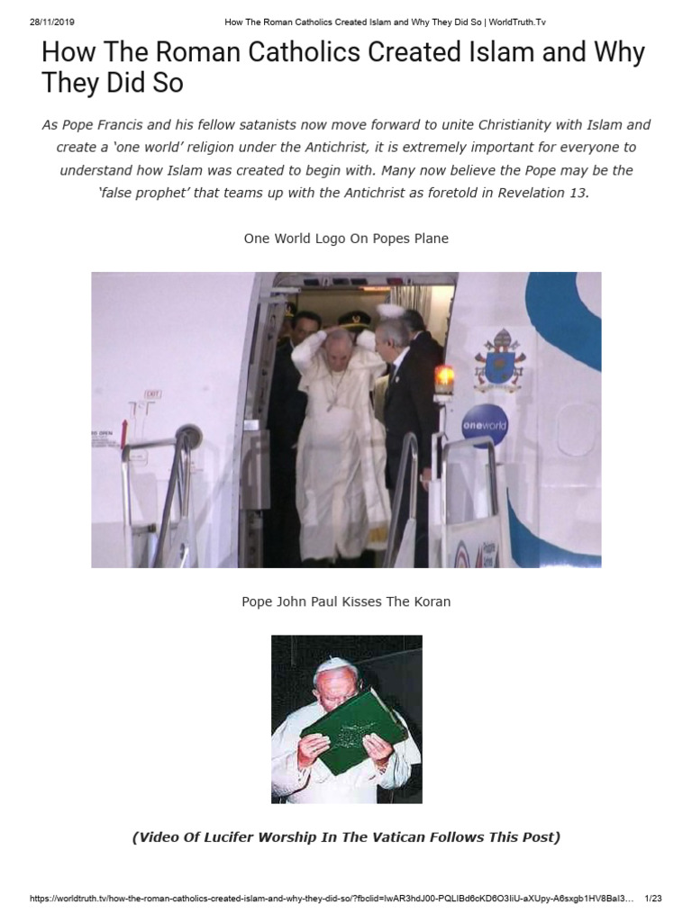 Roman Catholics and the Creation of Islam | PDF | Muhammad | Our Lady ...