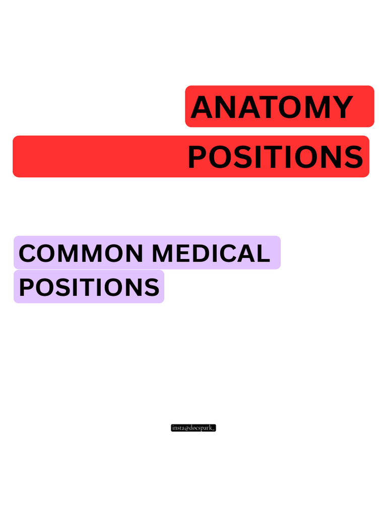Common Medical Positions Explained | PDF