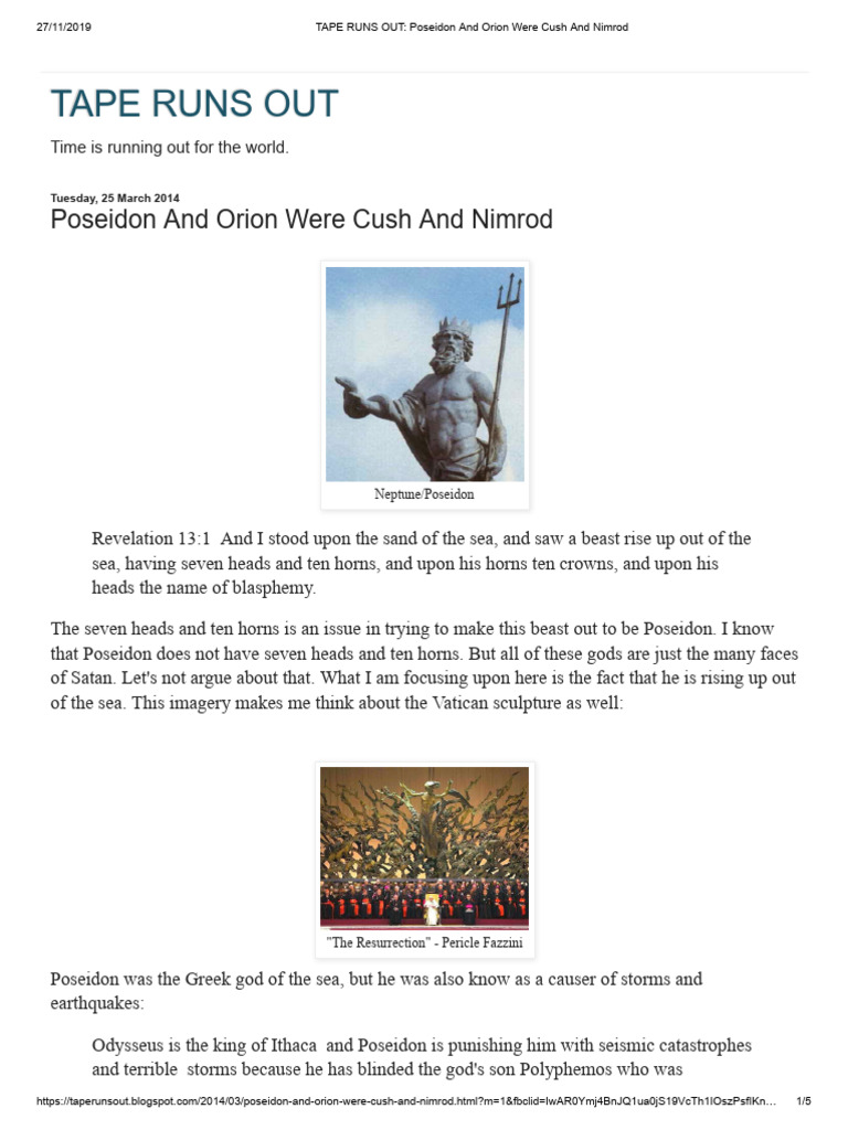 TAPE RUNS OUT - Poseidon and Orion Were Cush and Nimrod | PDF | Babylon