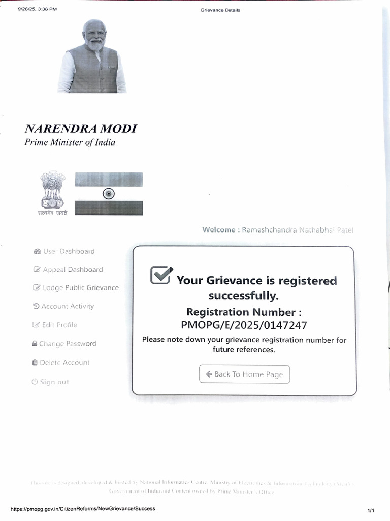 PMOPG Grievance Registration Update | PDF | Social Security | Retirement