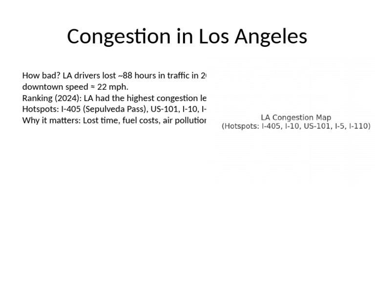 Los Angeles Congestion With Map | PDF
