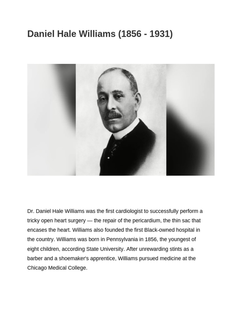 Daniel Hale Williams Eyobed Mekbib 8A | PDF