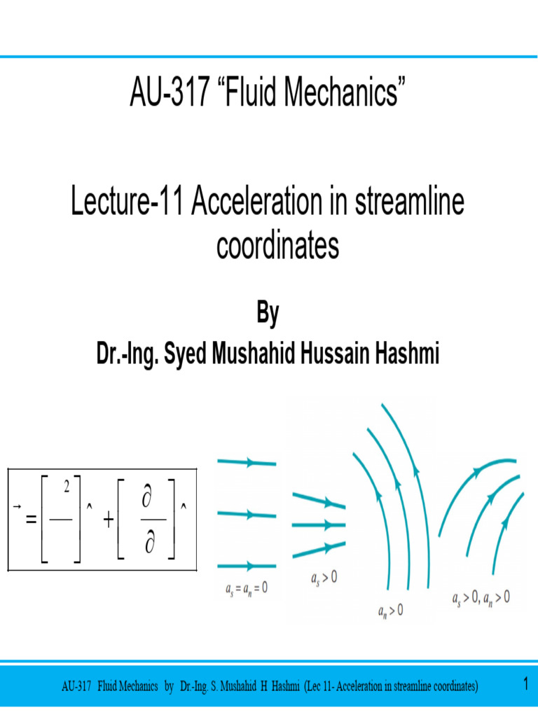 Streamline Acceleration in Fluid Mechanics | PDF | Acceleration | Fluid ...