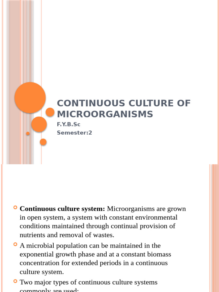 Continuous Cell Culture | PDF | Environmental Science | Microbiology