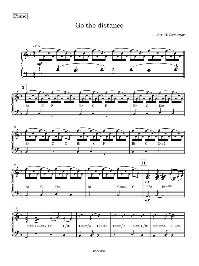 04 - Piano - Go The Distance - 2025-05-03 | PDF