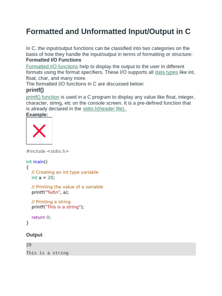 Formatted and Unformatted Input | PDF | Computer Programming | Computing