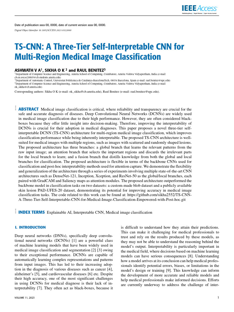 TS-CNN A Three-Tier Self-Interpretable CNN For Mul | PDF | Deep ...
