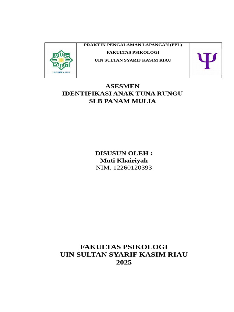 Asesmen (1) Identifikasi Anak Tuna Rungu | PDF