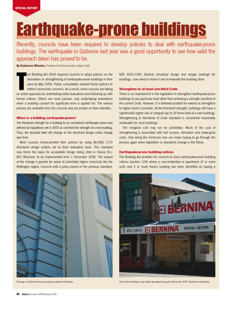 Earthquake Prone Buildings | PDF | Earthquakes | Risk