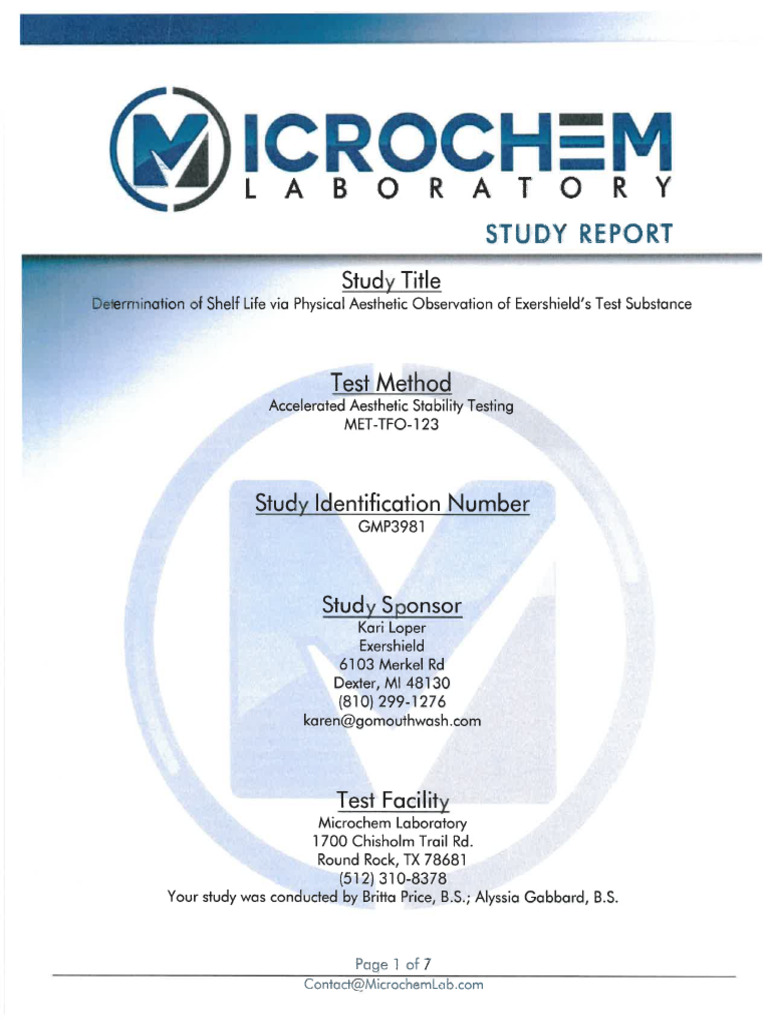 Microchem Physical Aesthetic Stability Study Report GMP3981 10SEP2025 | PDF