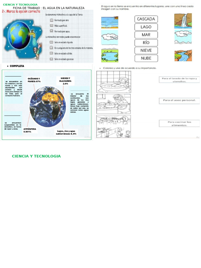 Ficha Del Agua en La Naturaleza | PDF