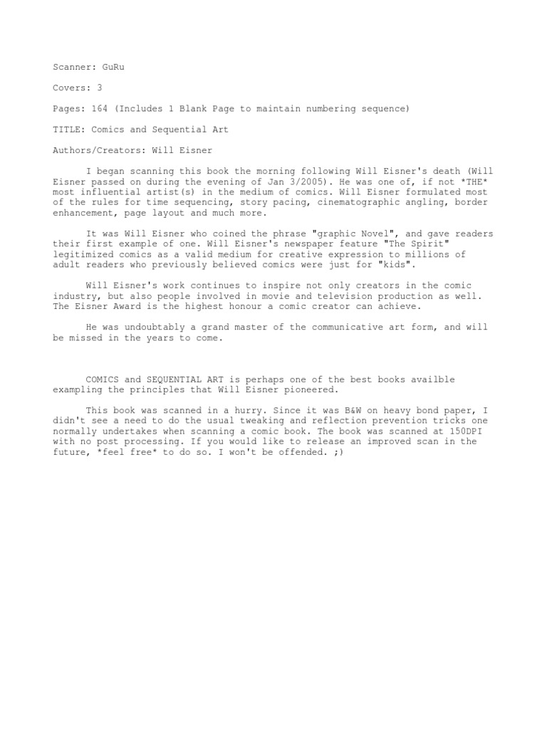 Will Eisner - Comics and Sequential Art 1985 | PDF | Comic Book | Comics