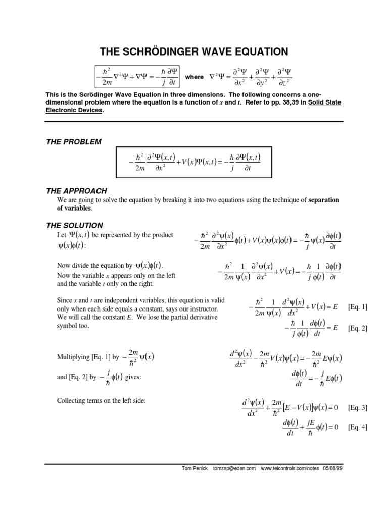 Wave Equation | PDF | Wave Function | Ordinary Differential Equation