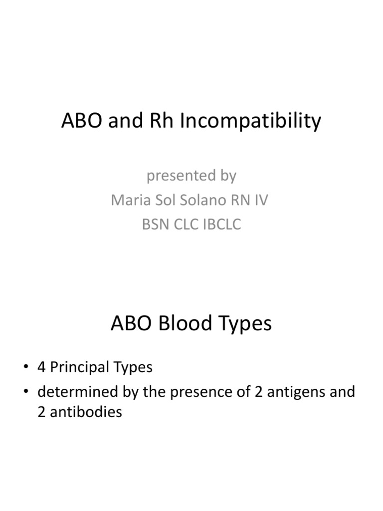 RH Disease and ABO Incompatibility | PDF | Blood Type | Antibody