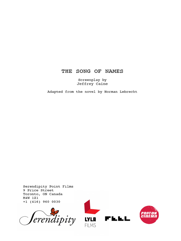 The Song of Names Screenplay | PDF