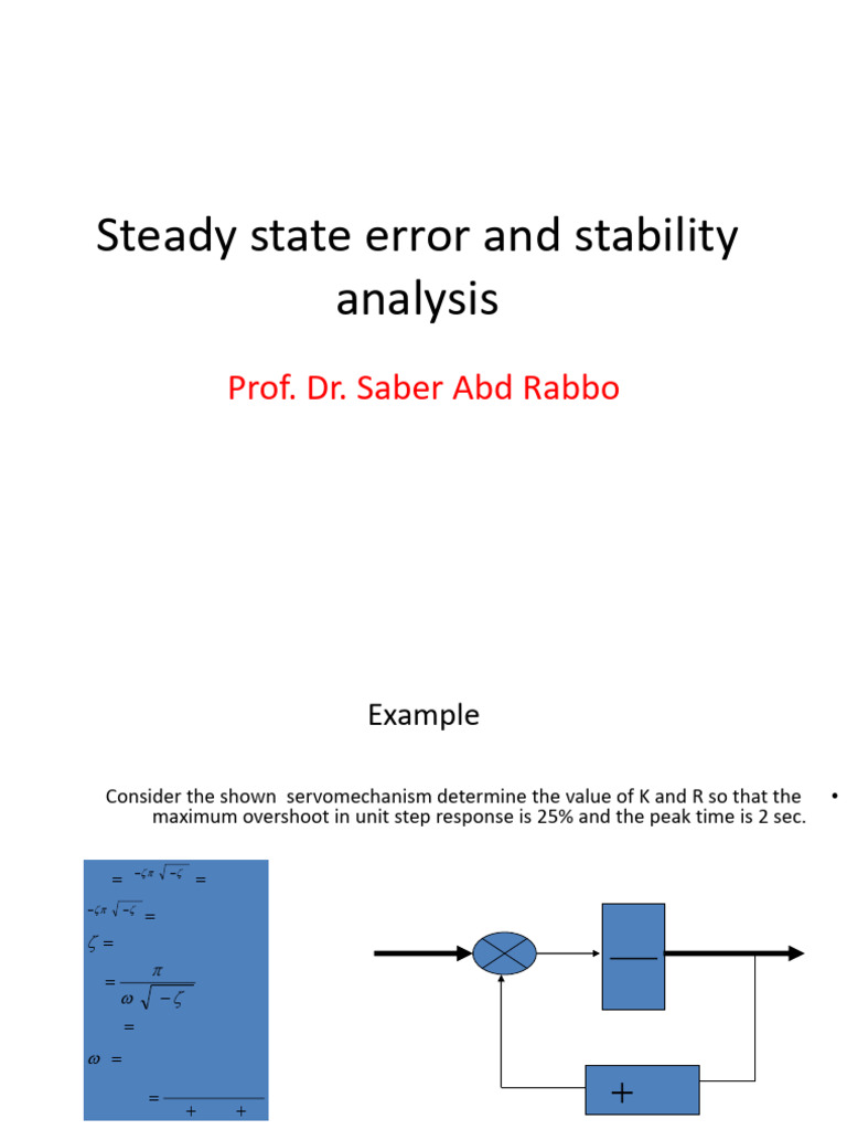 Steady State Error and Stability Analysis | PDF | Applied Mathematics ...