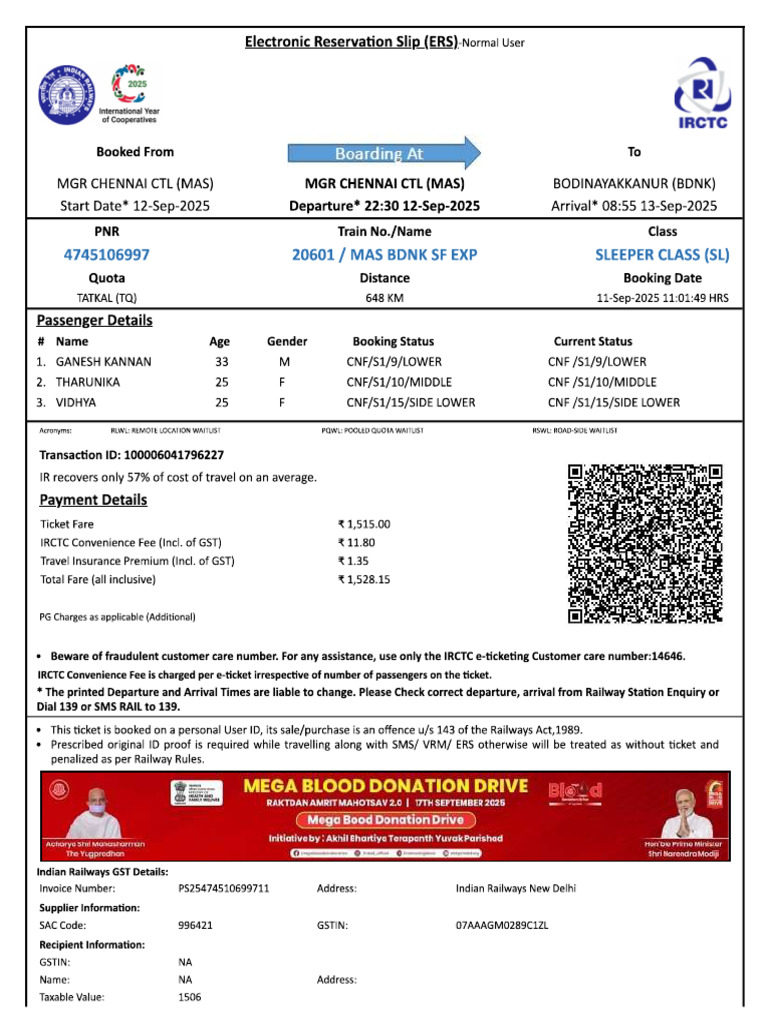 Tatkal Ticket | PDF
