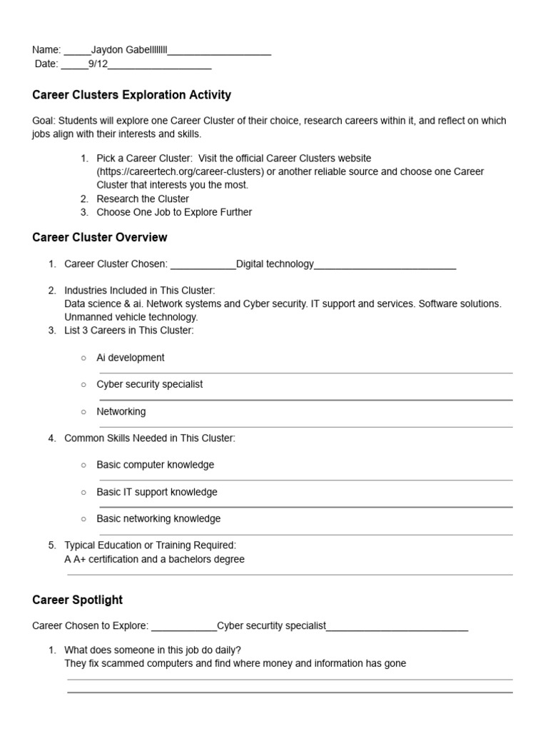 Extension Career Clusters | PDF