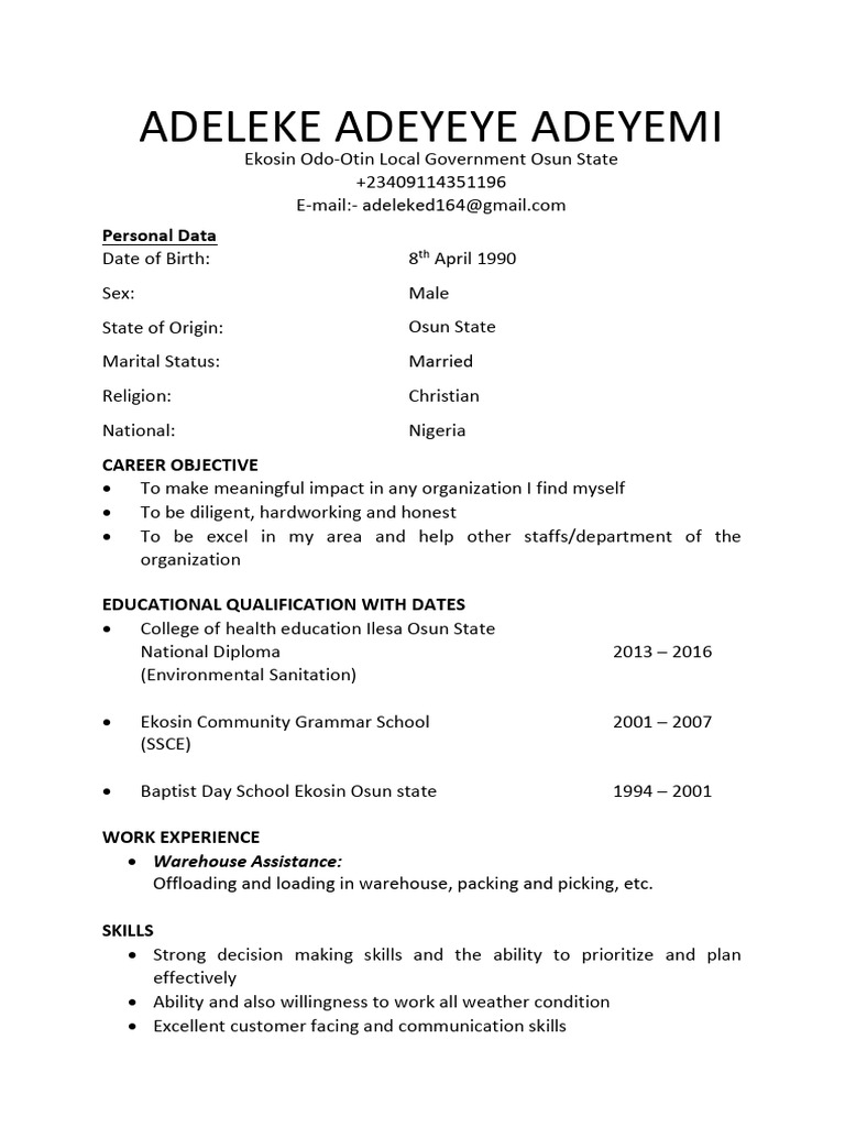 Adeleke Adeyeye Adeyemi CV | PDF
