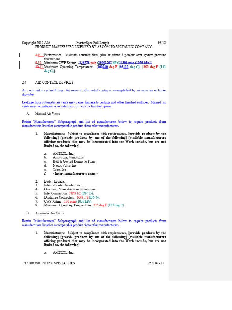 MasterSpec2012 10 | PDF | Gas Technologies | Mechanical Engineering