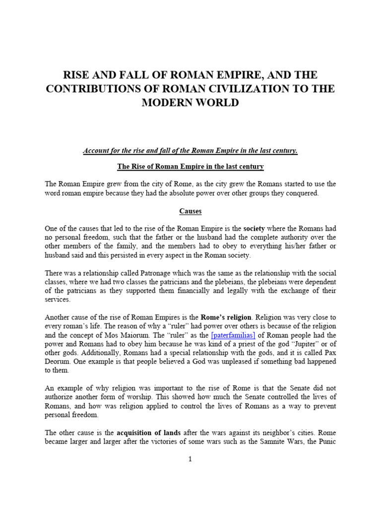 Rise and Fall of the Roman Empire | PDF | Roman Empire | Ancient Rome