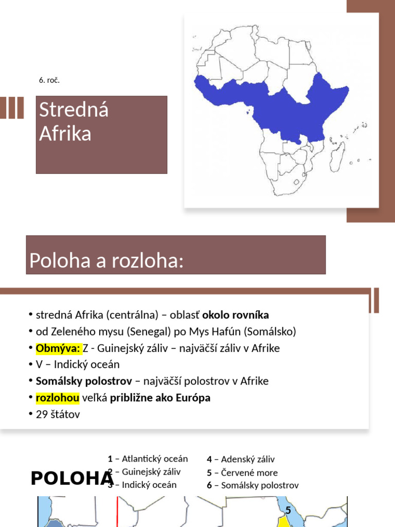 Stredná Afrika - Poloha, Štáty, Príroda 3 | PDF