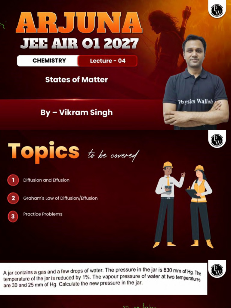 States of Matter 04 Class Notes Arjuna JEE AIR O1 (2027) PDF | PDF