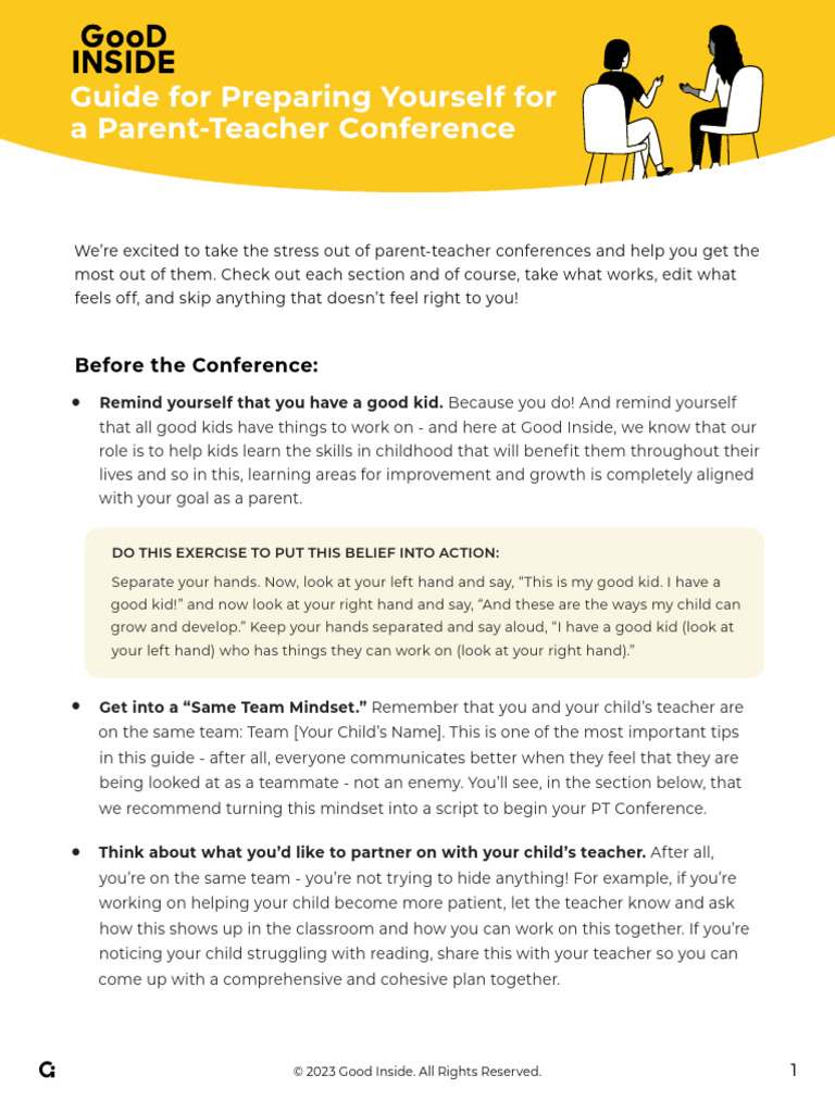 Parent-Teacher Conference Prep Guide | PDF | Learning