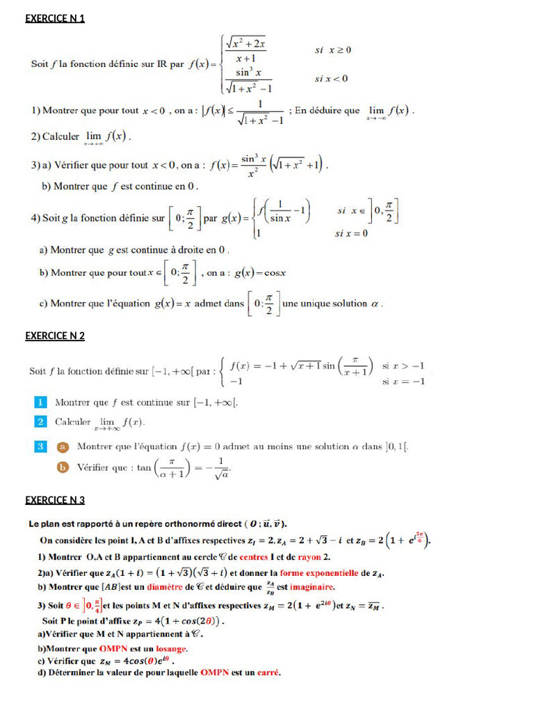 Complexe Et Cont Bac Teq SC | PDF