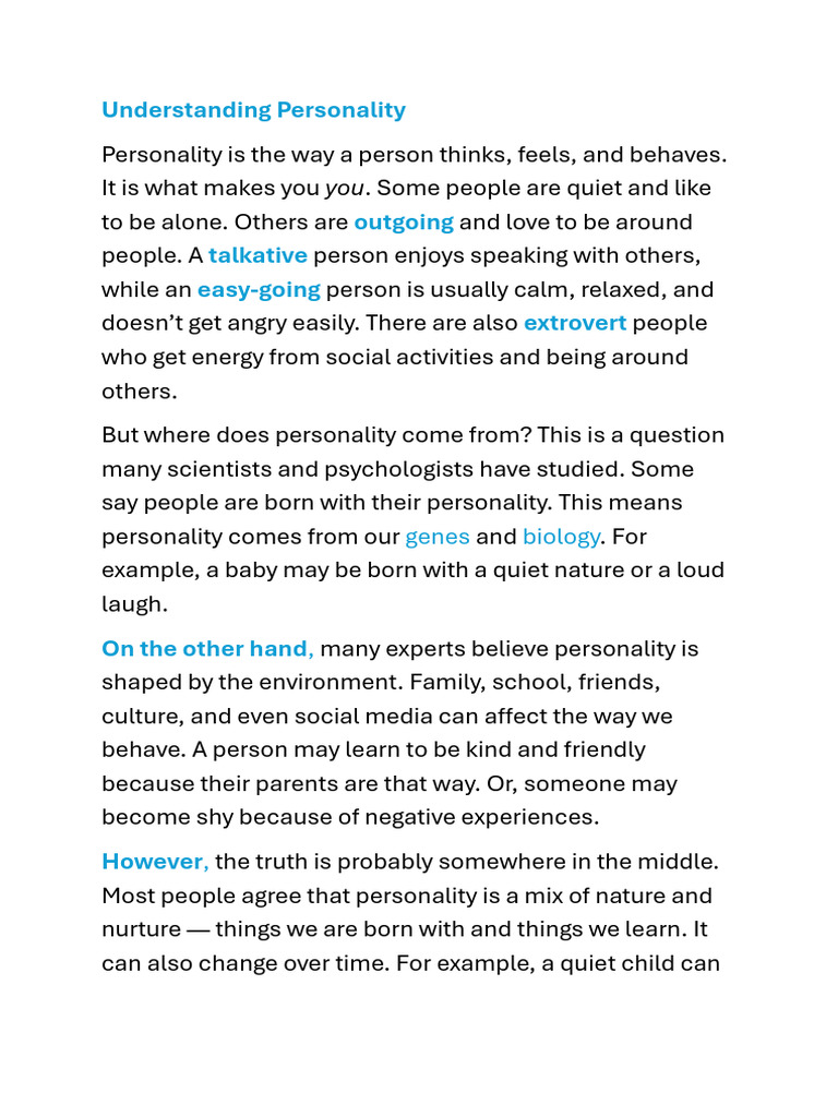 The Impact of Personality on Success | PDF | Psychological Concepts ...