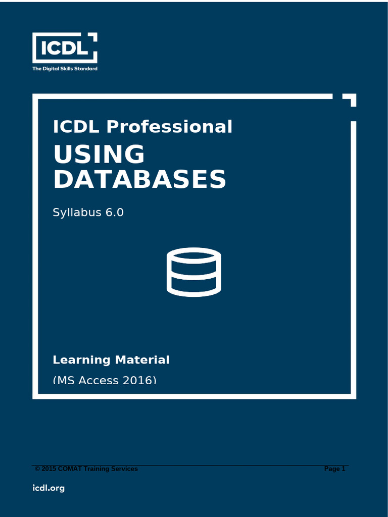 ICDL Database Course Syllabus 2016 | PDF | Databases | Software