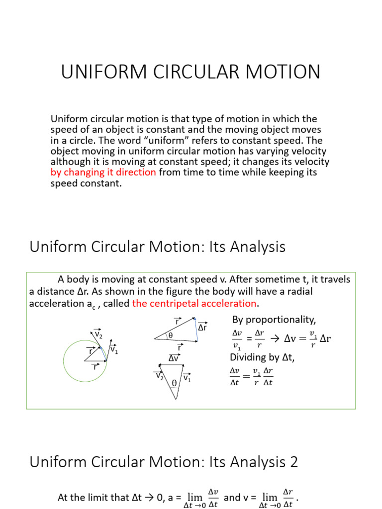 Circular Motion and Centripetal Force | PDF | Acceleration | Rotation