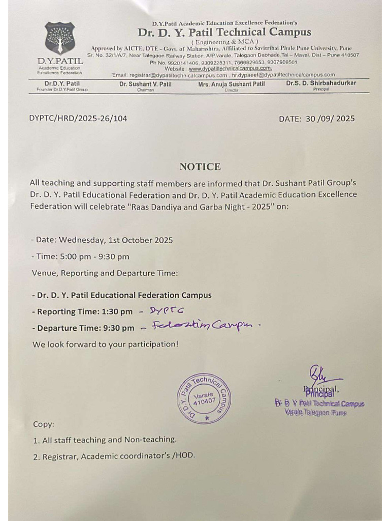 Raas Dandiya Notice-2025 | PDF