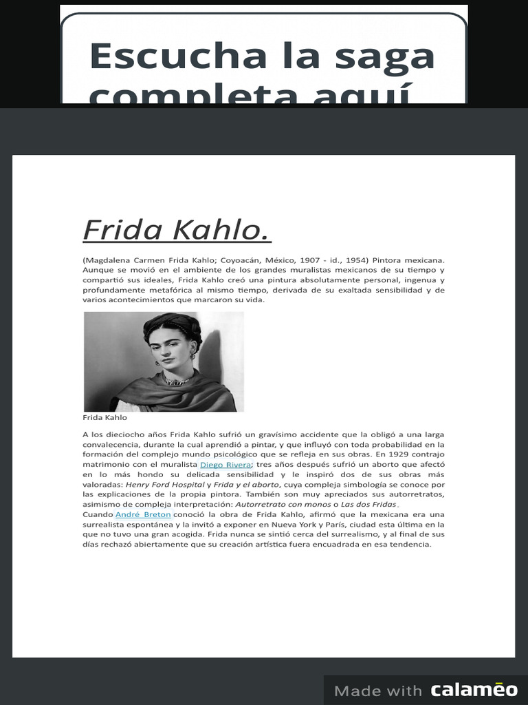 Frida Kahlo Vida y Obra 2 | PDF