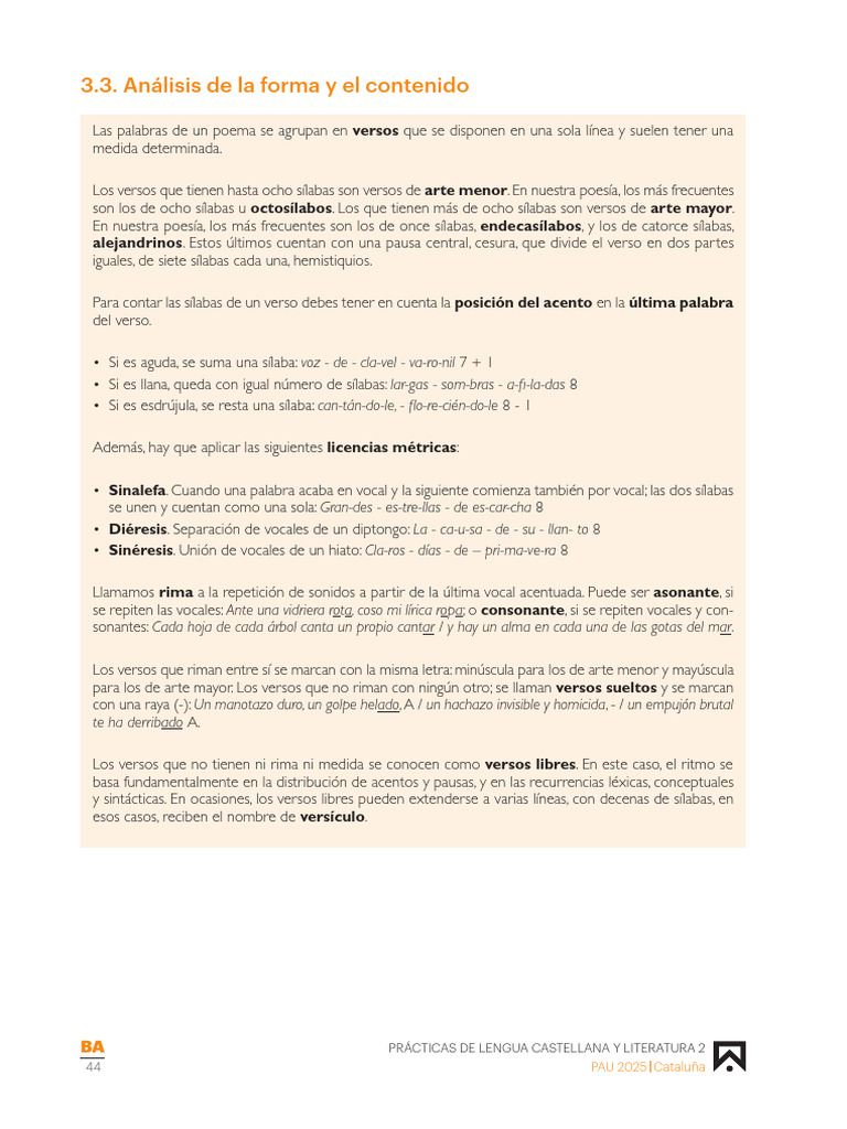 Análisis de versos y rima en poesía | PDF | Metro (poesía)
