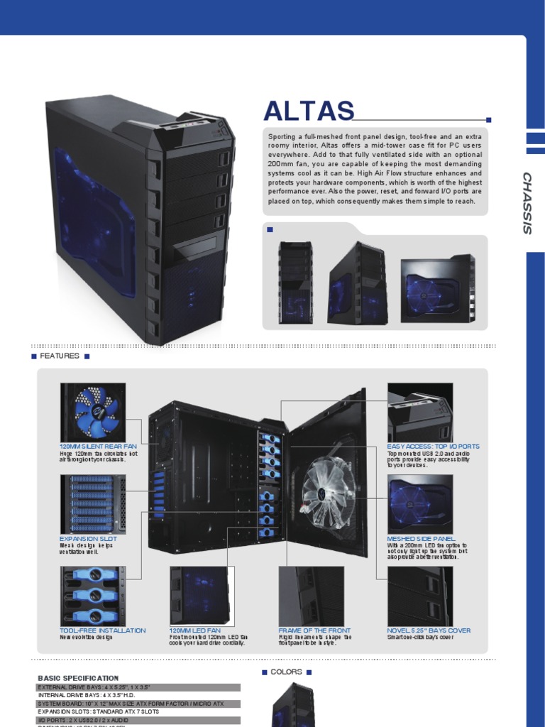 Raidmax Atlas Mid-Tower Chassis Features | PDF