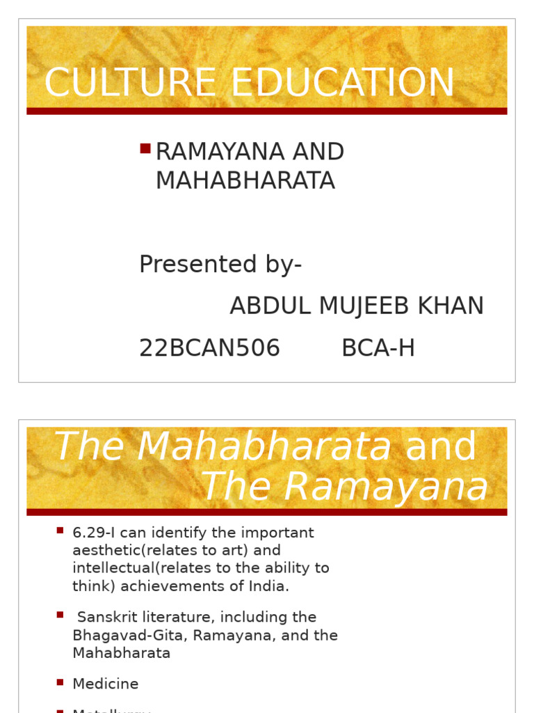 Indian Epics: Ramayana & Mahabharata | PDF | Ramayana | Ancient Indian ...