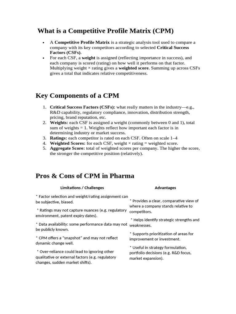 Competitve Profile Matrix Mba CHP 3 | PDF | Weighted Arithmetic Mean ...