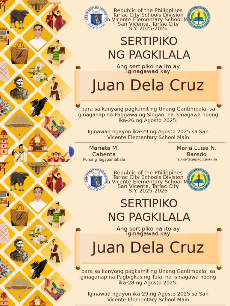 Sertipiko Buwan NG Wika 2025 (Autosaved) | PDF