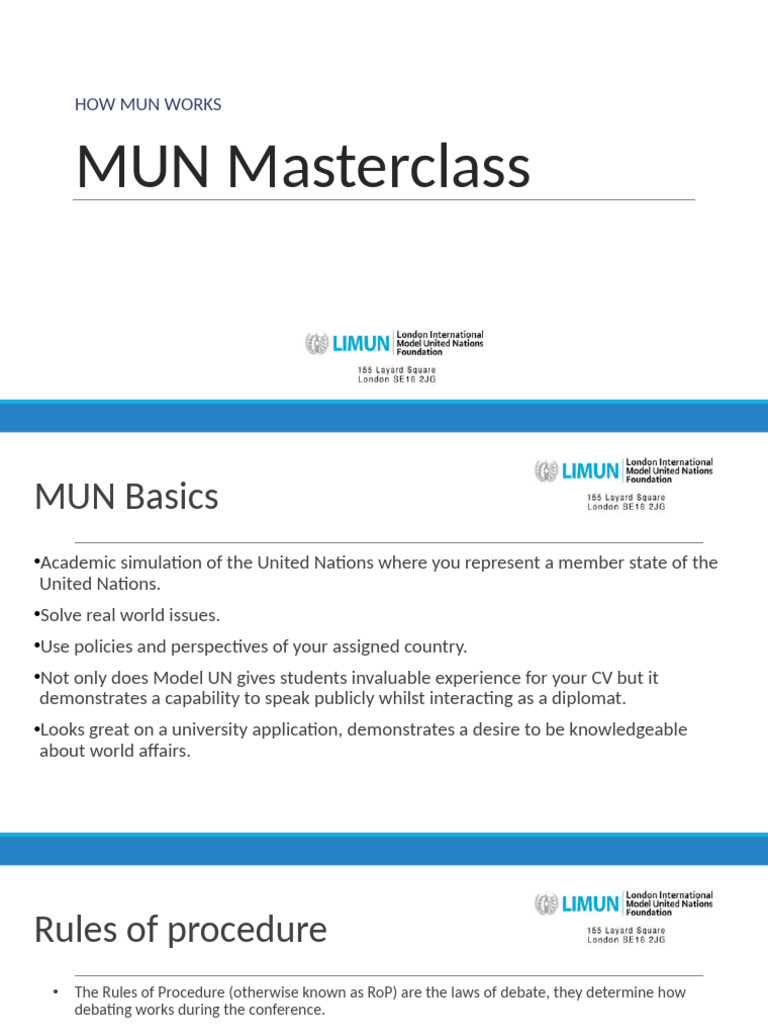 2 How MUN Works Presentation | PDF | Government | International Relations