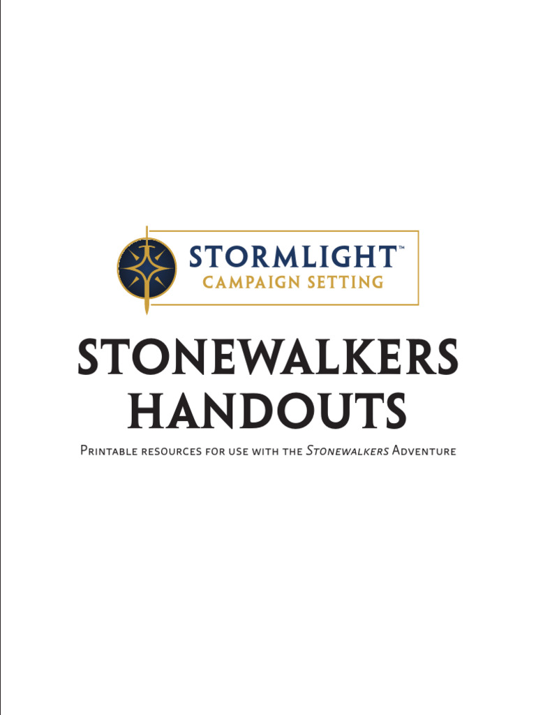 Cosmere RPG - Stormlight - Stonewalkers Handouts Másolata | PDF