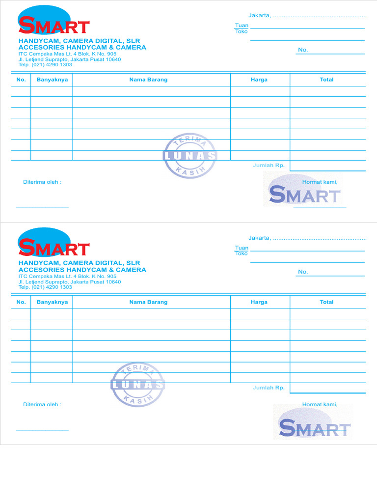 Contoh Kwitansi Kamera | PDF