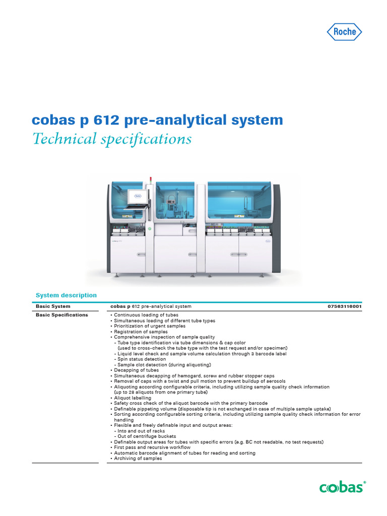 8 Cobas P 612 Factsheet Oct 2017 C Roche | PDF