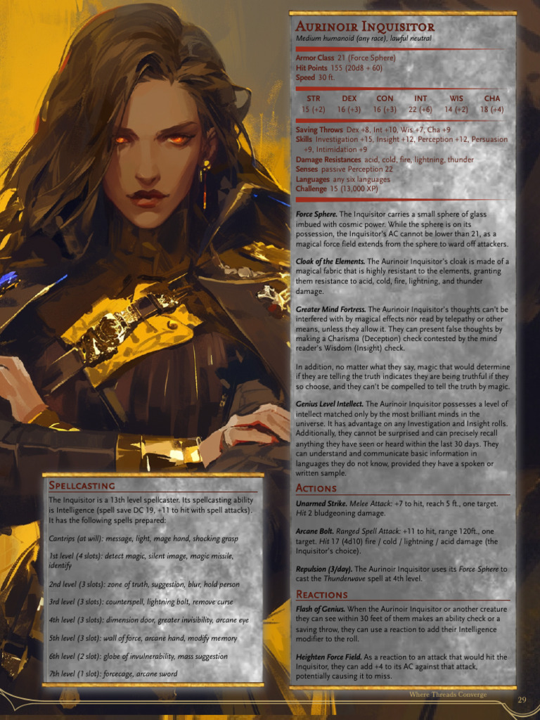 Aurinoir Inquisitor Showcase | PDF