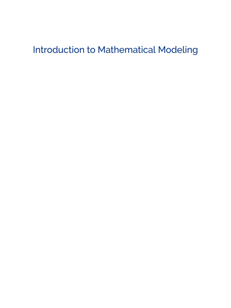 Introduction To Mathematical Modeling 1720226899 | PDF | Nonlinear System | Force