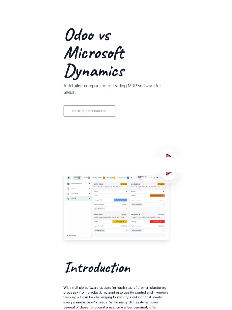 Odoo vs Microsoft Dynamics Comparison | PDF | Usability | Mobile App
