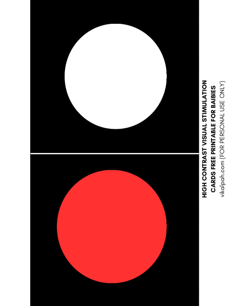 Black and White High Contrast Visual Stimulation Cards For Babies and ...