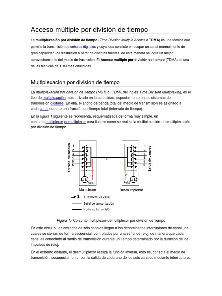 Acceso Múltiple Por División de Tiempo | PDF | Redes de computadoras ...